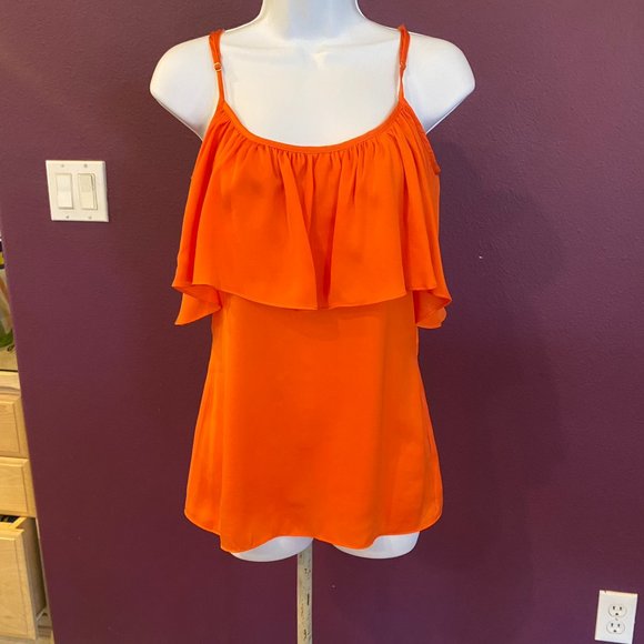 Boston Proper | Tops | Boston Proper Bright Orange Flutter Top Size 4 ...